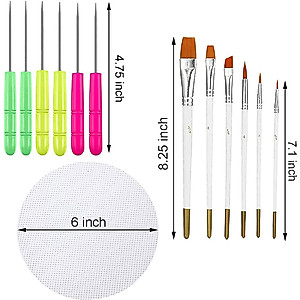 16 Pcs Cookie Decorating Kit Cookie Turntable Decorating Supplies with 2 Acrylic Cookie Turntable 6 Cookie Scribe Needle and 2 Silicone Mesh Mats 6 Cookie Decoration Brushes