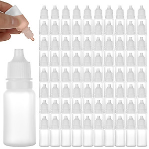 AKOLAFE 100PCS 10ML Plastic Dropper Bottle with Caps Empty Eye Dropper Bottle Clear Essential Oil Bottle Mini Squeeze Bottles Bulk Squeezable Ear Drop Bottle Travel Size Small Bottle for Liquids Paint