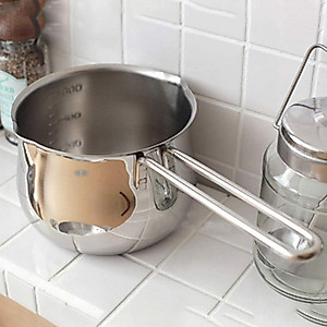 Saucepan, Stainless Steel Milk Pan 12cm, Soup Pot for Induction and Oven, Non Stick Milk Pot, Dishwasher Safe Cookware(Sliver)