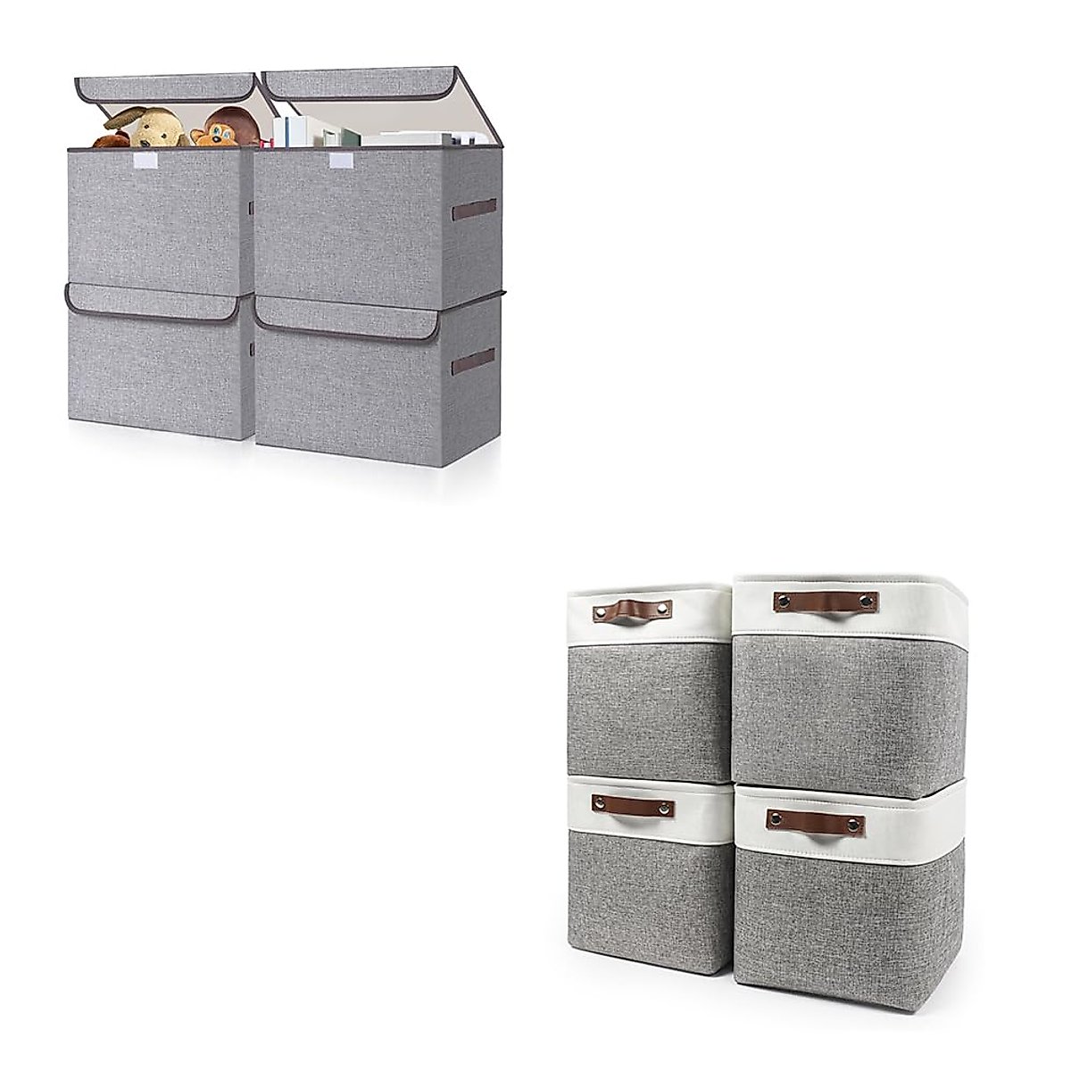 Bagnizer 14.6 x 9.5 x 9.5”storage bin with lids and 11 x 11 x 11” storage cube