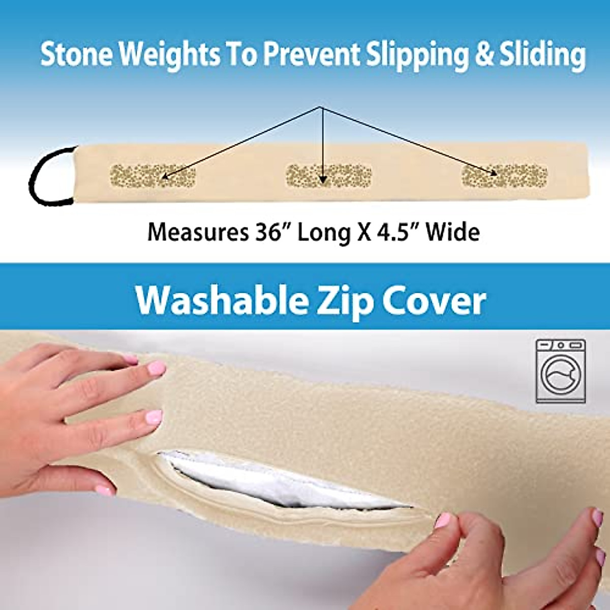 Twin Draft Guard Solo Guard Draft Stopper for Doors and Windows (Beige)