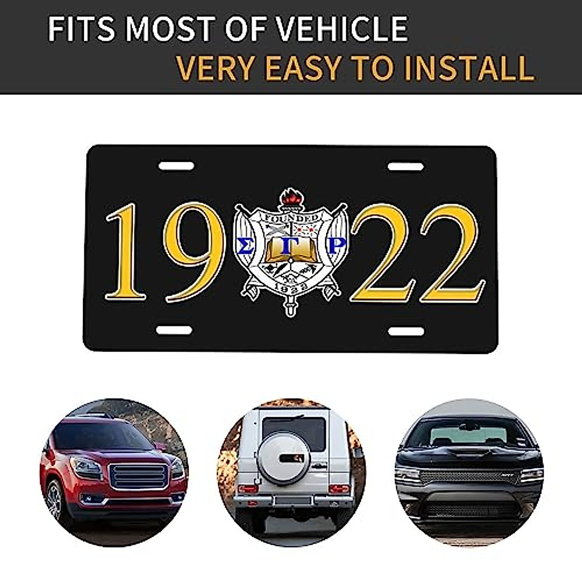 Sigma Gamma Rho License Plate 6" X 12", Automotive Aluminum Front and Rear Labels, Gift for Car Lovers