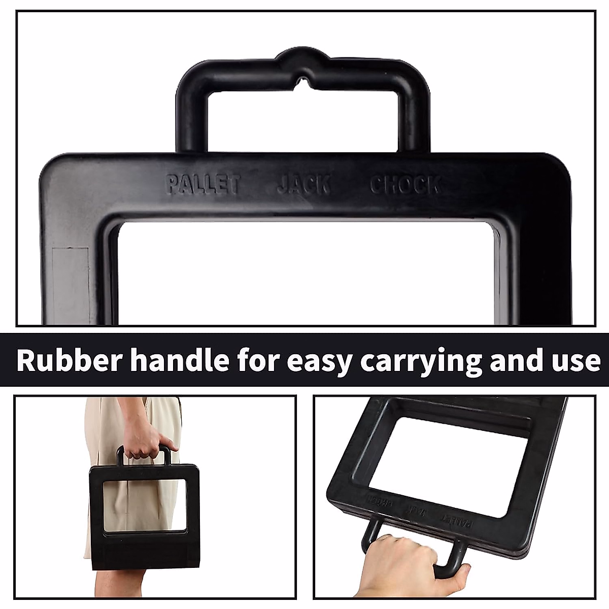 Tory Carrier Wheel Stopper Rubber Pallet Jack Truck Chock Heavy Duty Pallet Jack 14.2" Length x 11.4" Width x 2" Height