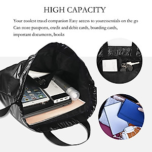 Unaone Packable Hiking Backpack, Water-Resistant Foldable Travel Daypack Lightweight Hiking Daypack for Women Men, Black