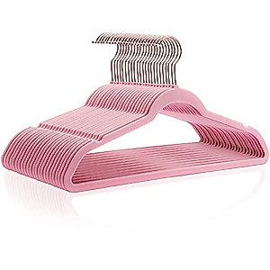 Ulimart Pink Velvet Hangers - Hangers 50 Pack - Hangers Non Slip Felt Hangers Durable Velvet Hangers Non Slip Clothes Hangers for Coats, Suit, Jackets, Pants & Dress Clothes Velvet Hangers