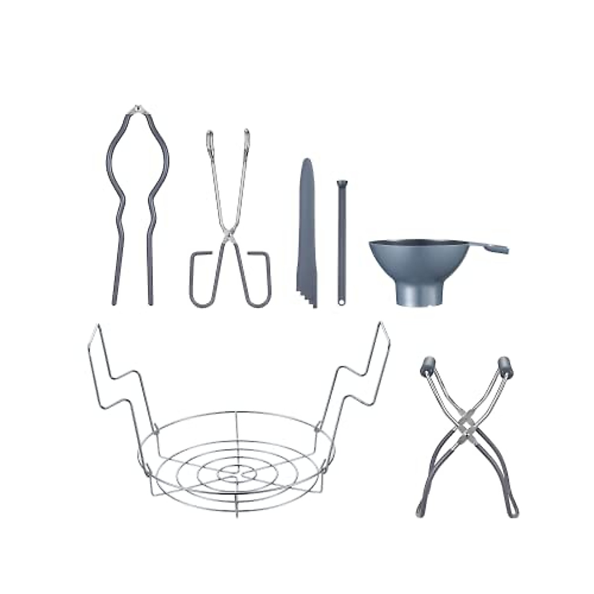 Concord 7 Pieces Premium Stainless Steel Canning Set Starter Kit w/Rack. No Rust, Extra Stability. BULK PACKS (Canning Set)