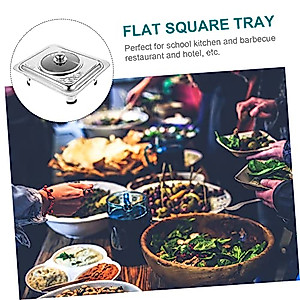 LABRIMP 1pc Dinner Plate to Go Plates with Lids Containers for Fruit Square Containers with Lids Chafing Dishes Cold Flat Square Tray Food Holding Plate Simple Tray Dish Tray Snack Platter