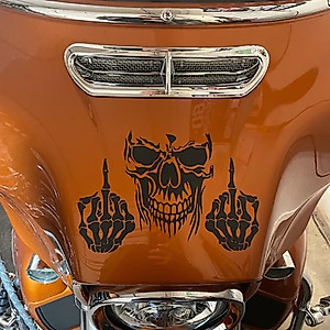 Skull with Middle Finger Vinyl Decals,Funny Car Stickers for Volvo S60,Nissan Juke,Hyundai I30,Jeep Grand Cherokee,Kia