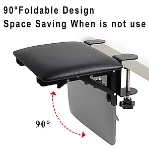eulps Foldable Desk Extender Tray, Arm Rest for Desk, Ergonomic Forearm Leather Soft Armrest Support, Wrist & Elbow Pad for Home and Office, Easy Typing & Pain Relief