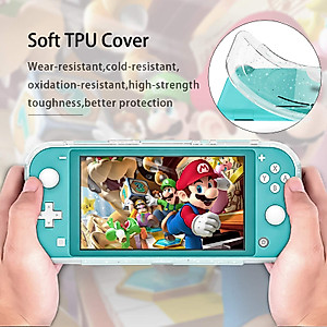 DLseego Protective Case for Nintendo Switch Lite, Glitter Bling Soft TPU Cover with Shock-Absorption and Anti-Scratch Design Protective Case - Crystal Glitter