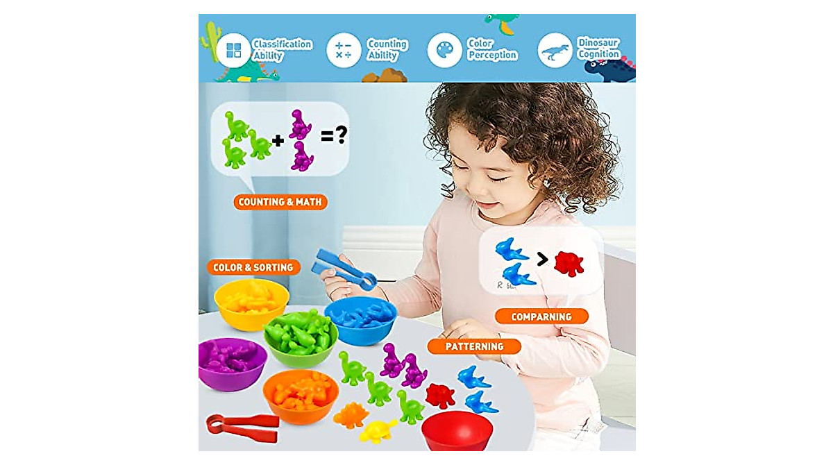 Counting Dinosaurs Sorting Toys for Kids - Fun Learning