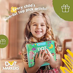 Jar Melo Washable Dot Markers, 6 Colors Dot Paints with 108 PDF & 10 Physical Activity Papers, Non-Toxic Bingo Daubers for Toddlers 1-3 2-4