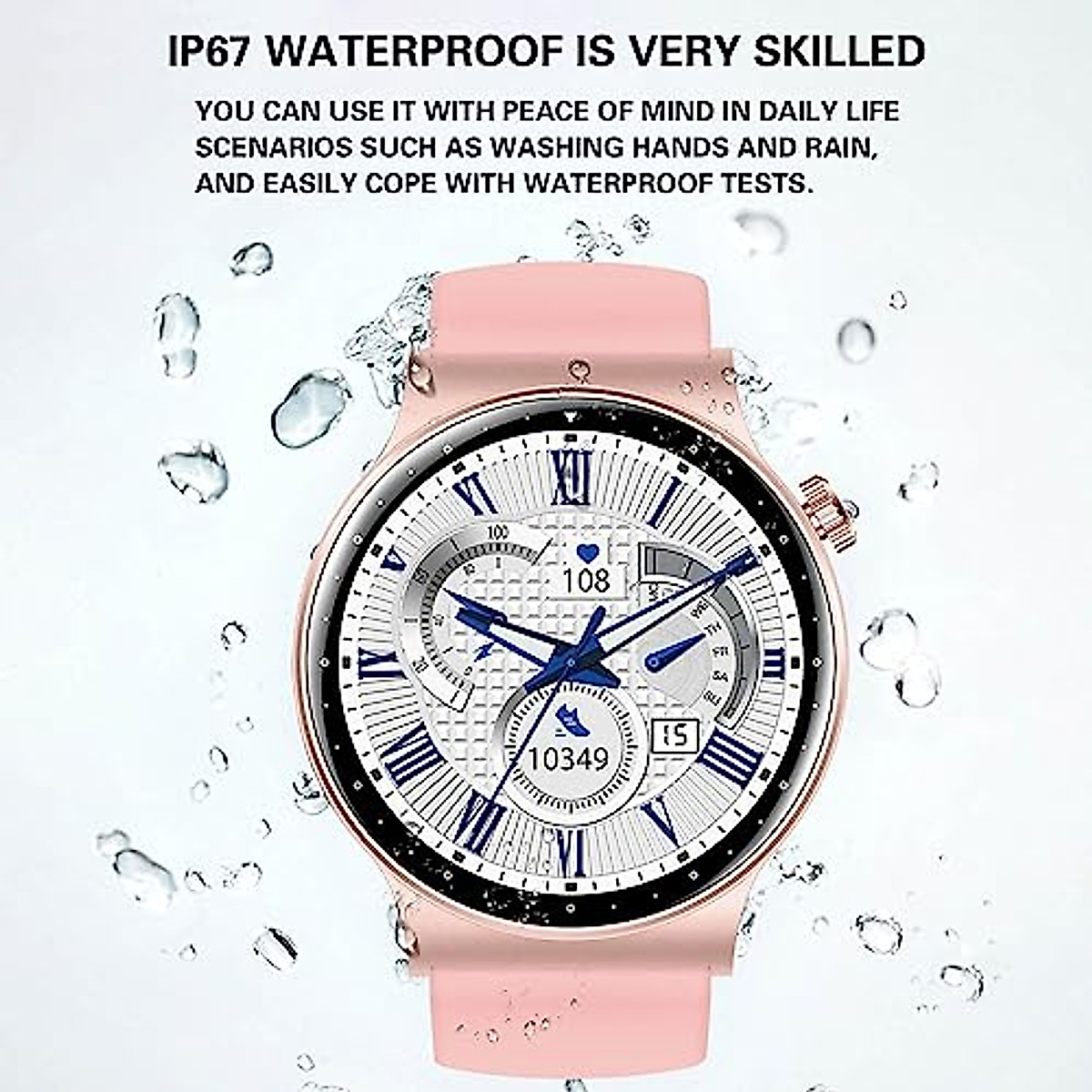 Smart Watch for iOS and Android, Fitness Trackers with Heart Rate Supervisor, Bluetooth Call Receive/Dial, Multiple Sports Modes, IP67 Waterproof Fitness Watch for Women Men