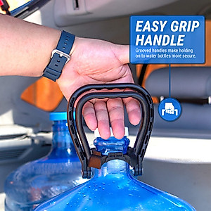 TERA PUMP TRDWH003 [ 2-Pack, Black ] Stable Ergonomic 5 Gal Water Bottle Handle, No More Tilting Water Jugs, Drinking Water Bottle Carrier for 5 to 6 Gallon Water Jugs (Water Bottle Lift)