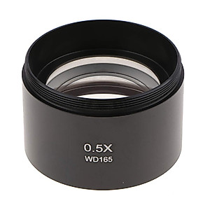 Prettyia 0.5X Auxiliary Barlow Objective Lens 48mm Thread Mount for Stereo Microscope Working Distance 165mm