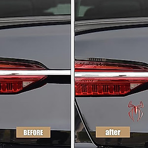 Fogfar 2 PCS Car Stere Sticker, 2.6In x 2.9In Metal Spider Car Sticker, Anti-Scratch Personalized Decoration Applique, Universal for Most Cars, Walls, Mirror Decoration (Red)
