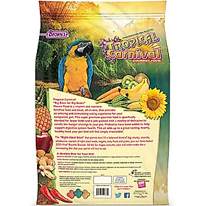 Tropical Carnival F.M. Brown's Gourmet Macaw Food Big Bites for Big Beaks, Vitamin-Nutrient Fortified Daily Diet with Probiotics for Digestive Health - 14lb