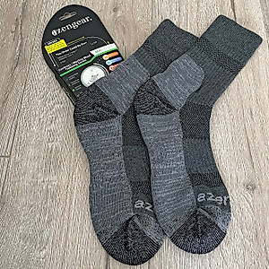 aZengear Premium Coolmax Merino Wool Hiking Socks for Men & Women - Trekking - Seamless Toe - Cushioned - Breathable & Soft - L