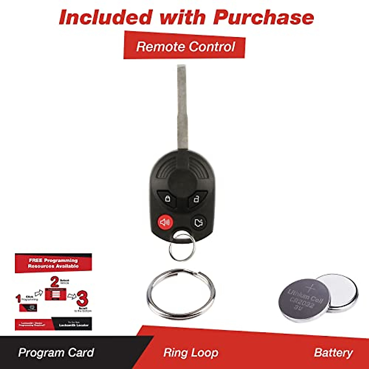 KeylessOption Remote Key Fob High Security 4btn for Ford (OUCD6000022)