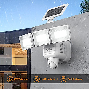 Solar Motion Lights Outdoor Dimmable 2000LM Led Flood Security Light with Motion Sensor and Adjustable Solar Panel, 5000K, IP65 Waterproof Security Light for Garden,Backyard, Pathway, Garage