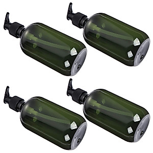 Cabilock Empty Soap Bottles Travel Shampoo Bottles 4Pcs Empty Plastic Cylinder Lotion Bottles Dispenser Refillable Jar for Body Wash Massage Lotion Travel 500ML (Green) Travel Lotion