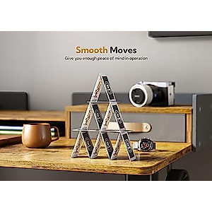 Claiks Standing Desk with Drawers, Stand Up Electric Standing Desk Adjustable Height, Sit Stand Desk with Storage Shelf and Splice Board, 48 Inch, Rustic Brown