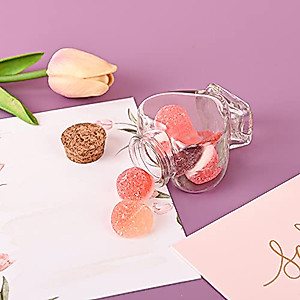 Wondeken Empty Mini Glass Heart-Shaped Bottles with Cork Stoppers, Decorative Glass Bottles with Cork Lid,Small Glass Bottles Jars for DIY Art Crafts Projects Decoration Party Supplies Wedding