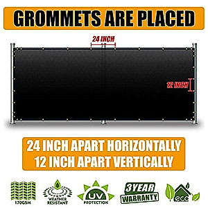 ColourTree 6' x 4' Black Shade Cloth Tarp with Grommets - 90% Sunblock, Durable Net Mesh Fabric for Dog Kennel, Plant Cover, Patio, Chicken Coop & Pet Playpen Roof (We Make Custom Size)