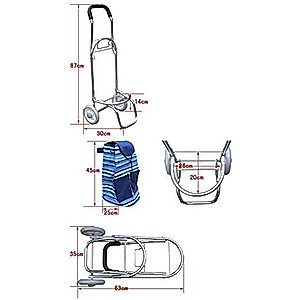Shopping Trolley on Wheels Multi Function Shopping Cart 2-Wheeled Ultra-Light Portable Folding Trolley Oxford Fabric Mobility Bag Market Luggage Cart Storage Hand Trucks,C ,