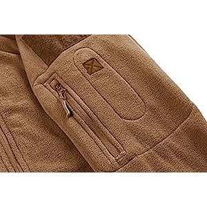 TACVASEN Men's Tactical Fleece Jacket (Small,SAND)