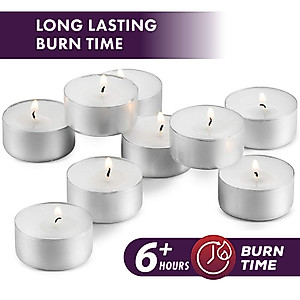 MontoPack Unscented White Tealight Candles Bulk [100] | 6 Hours of Smokeless, Dripless, Long Lasting Burning Paraffin Tea Lights | Small Votive Mini Candles for Home, Shabbat, Weddings & Emergencies