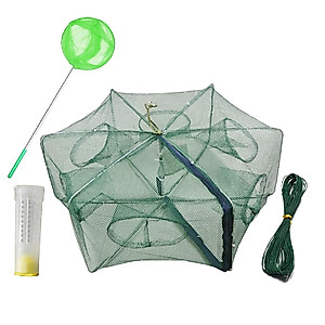 ZffXH 1/2 PCS Fishing Bait Trap Foldable Fish Minnow Crab Crayfish Crawdad Shrimp Net Cast