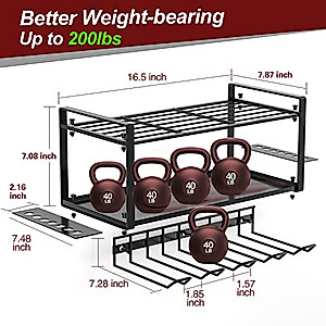 YS YARSHUNG Power Tool Organizer, Upgrade Garage Tool Organizers and Storage with Stainless Steel Plate, Drill Holder Wall Mount, Heavy Duty Metal Tool Shelf for Cordless Drill with Removable Design
