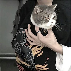 ANIEJUFI Stainless Steel Cute Cat Spinner Ring Animal Kitty Fidget Band Rings for Men Women Anxiety Stress Relief Black Size 7