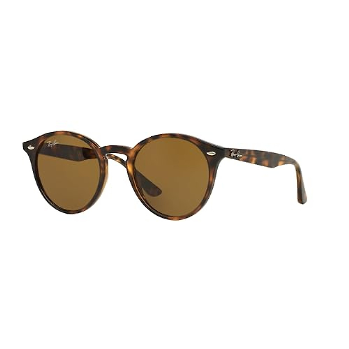 Ray-Ban RB2180 Round Sunglasses, Light Havana/Dark Brown, 49 mm