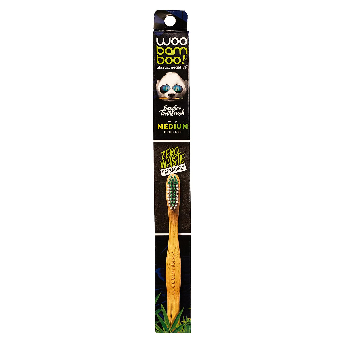 Woobamboo! Bamboo Toothbrush - Adult - Medium Bristle, BPA Free Nylon Bristles, Eco-Friendly, Biodegradable, Compostable, Vegan (Pack of 1)