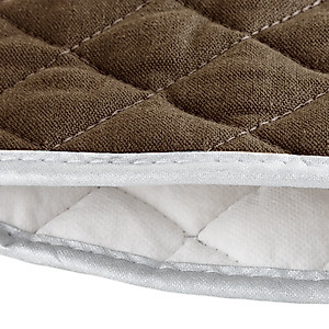 Oven Mitts, Set of 2 Oversized Quilted Mittens, Flame and Heat Resistant By Lavish Home (Chocolate)