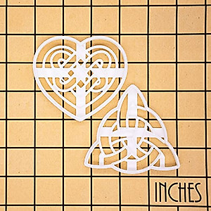 Set of 2 Celtic Triquetra cookie cutters (Designs: Celtic Heart and Triquetra), 2 pieces - Bakerlogy