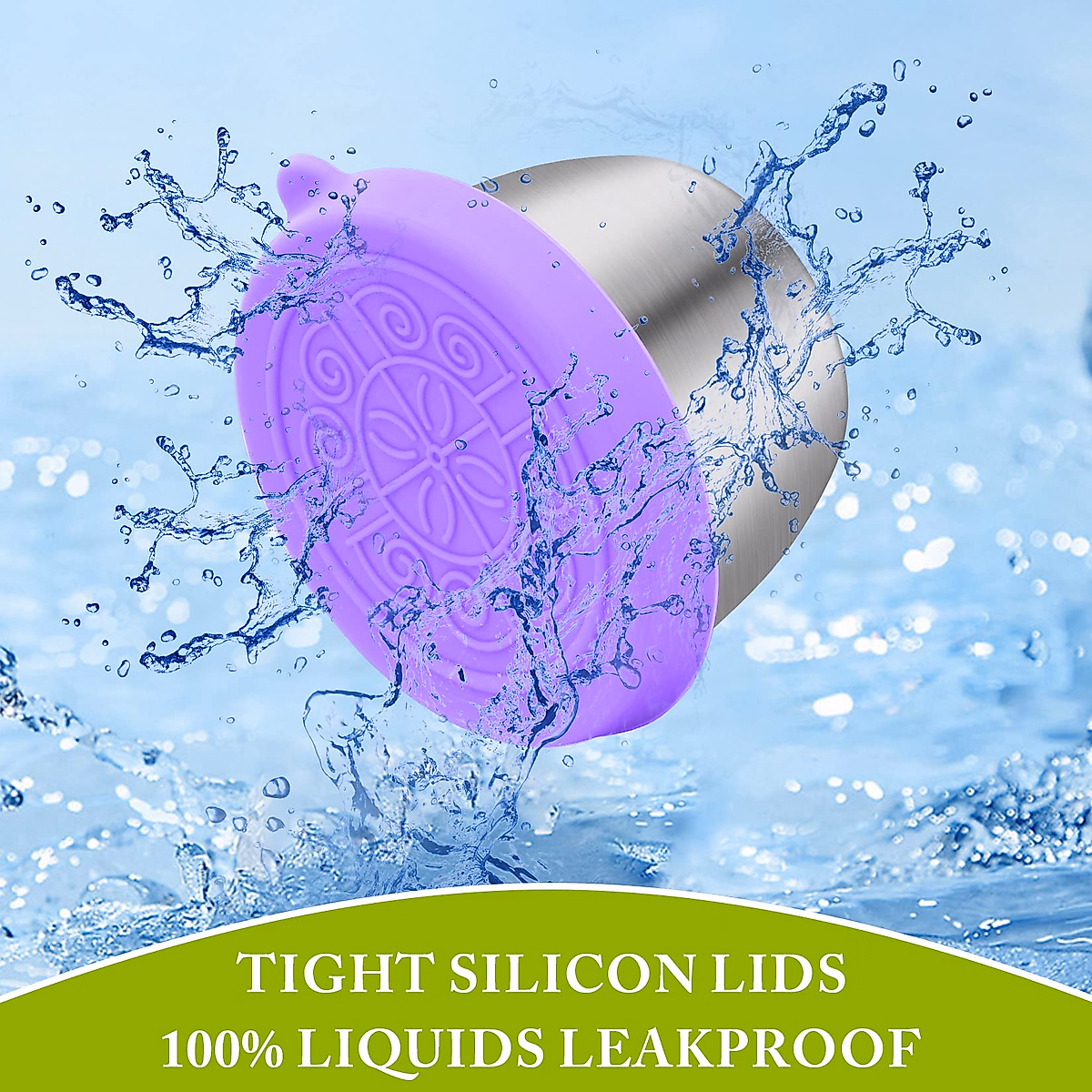 FUNFERY Salad Dressing Container To Go,6x1.6oz Stainless Steel Small Condiment Containers with Lids,Condiment Cups LeakProof Dipping Sauce Cups,Reusable Salad Dressing Container for Lunch Bento Box