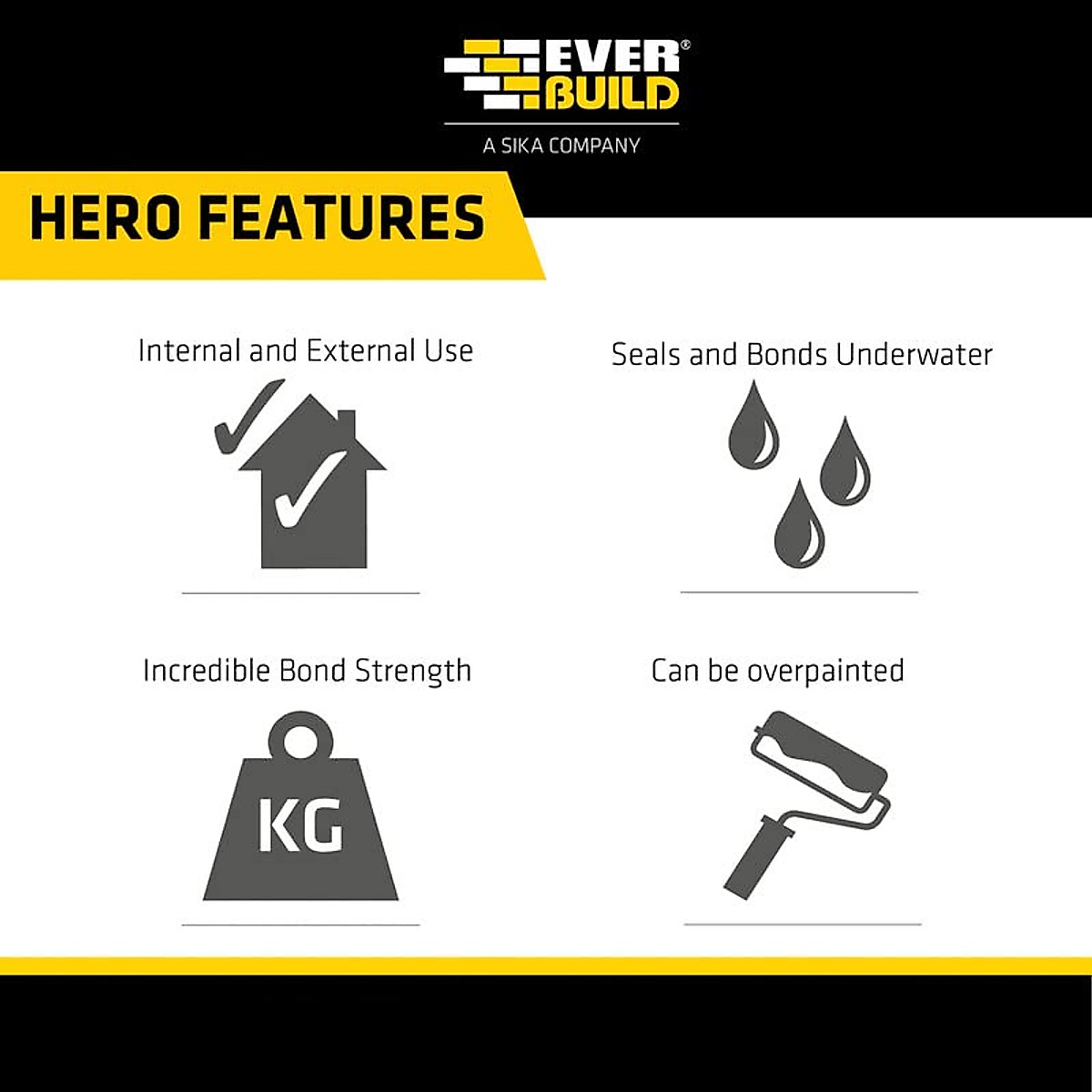 Everbuild STIXBK Stixall Ultimate Power Cartridge 290 ml - Black by Everbuild