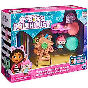 Gabby's Dollhouse, Baby Box Cat Craft-A-Riffic Room with Exclusive Figure, Accessories, Furniture and Dollhouse Delivery, Kids Toys for Ages 3 and up