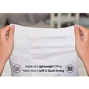 Ruvanti 10 Pack, Birdseye 3-Ply Prefold Cloth Diapers for Babies, 13x19 Inch, White