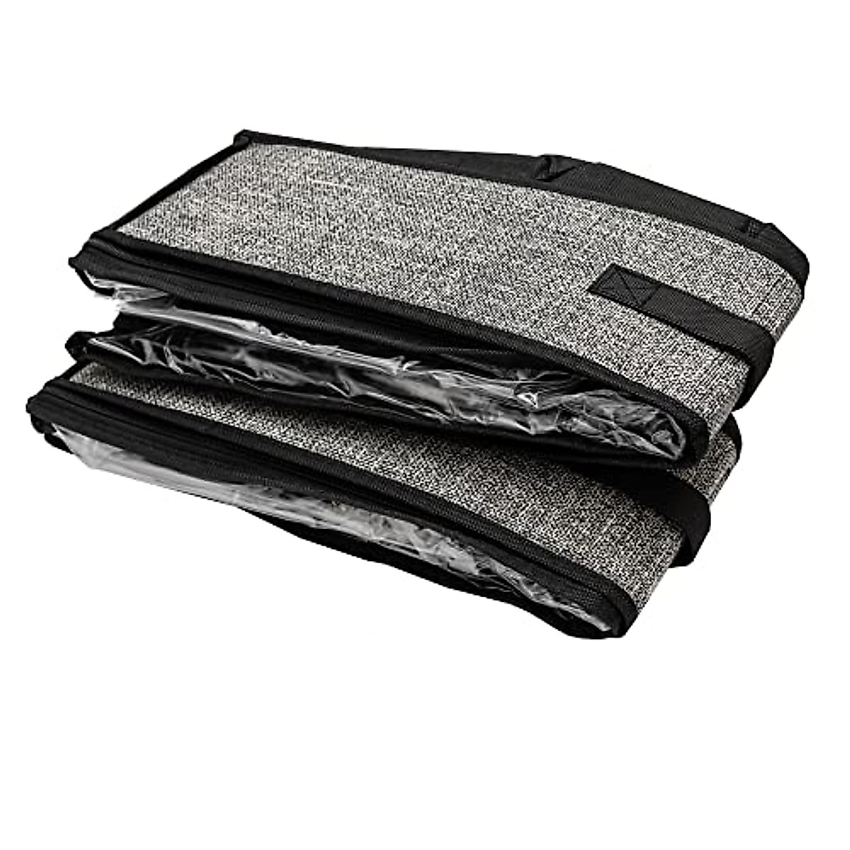 Under Bed Shoe Storage Organizer, Set of 2 for 24 Shoes - Slide This Sturdy Shoe Organizer Under Bed to Declutter & Save Space - 2 Underbed Storage Containers Come in Chic Gray with Clear Windows