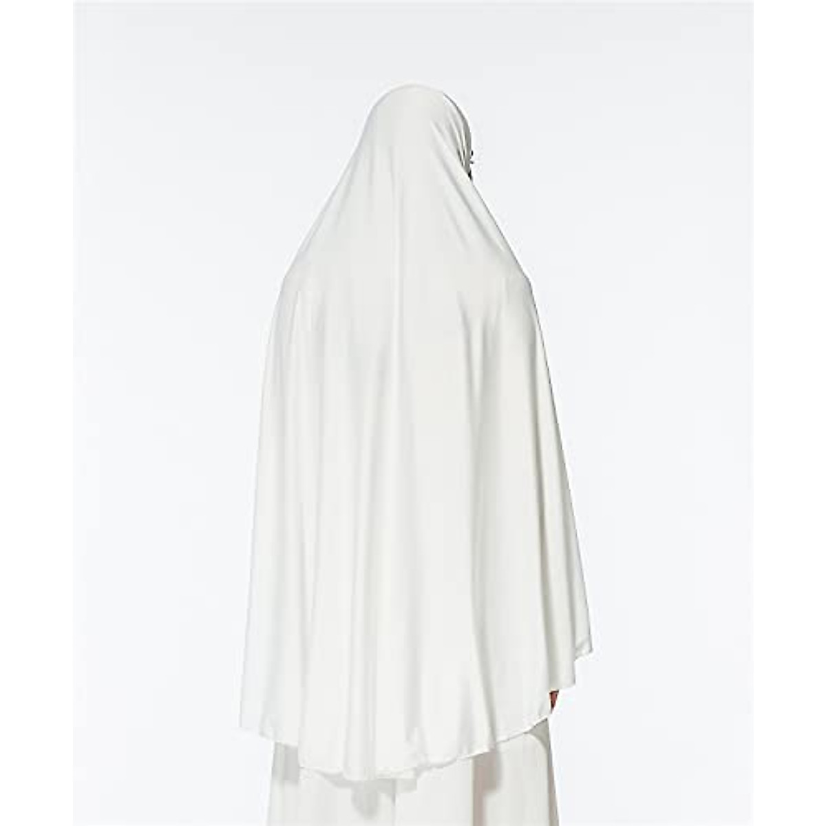 Qubanda Women Muslim Islam Headscarf Hijabs Muslim Headscarf Turban Jersey Hijabs Long Cape Hat, White, Large