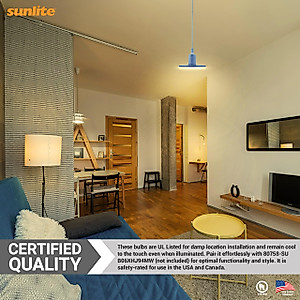 Sunlite Series UFO/LED/15W/30K/BLUE LED 15W (75W Equivalent) Blue UFO Pendant Fixture Light Bulbs, Medium (E26) Base, 3000K Warm White, 1 Count (Pack of 1)