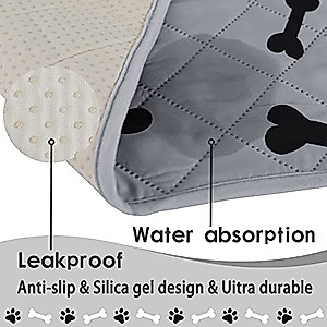 nanbowang Dog Crate Pee Pads - Wahable Dog Rugs Non-Slip Puppy Pads for Small Dogs, Water Absorb Training Pads(1824 Gray)
