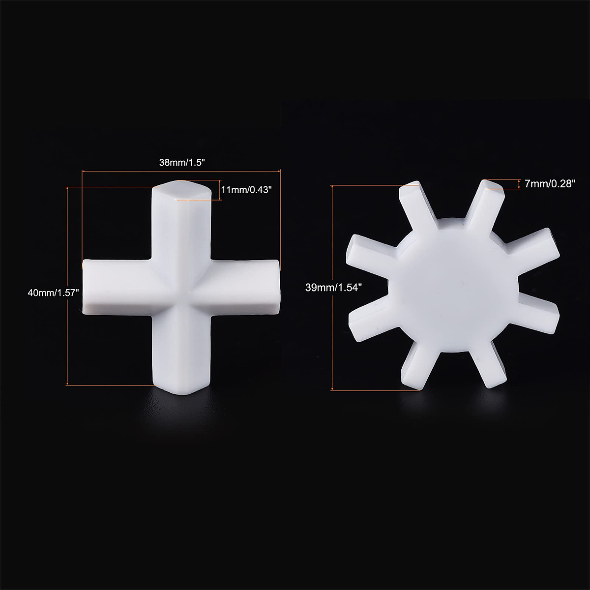 MECCANIXITY Magnetic Stirrer Mixer Stir Bar Rod Cross/Gear Shape Coating Magnet White for Laboratory 2in1 Set