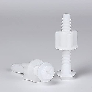 4pcs Universal White Plastic Toilet Seat Hinge Bolt Screw for Top Mount Toilet Seat Hinges