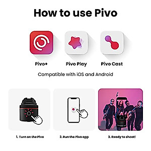 Pivo Pod Lite Classic Auto Face Tracking Phone Holder, 360° Rotation, Content Creator Essentials, Vlogging, Live Stream, Selfie, Makeup, YouTube, TikTok, Compatible with iPhone and Android