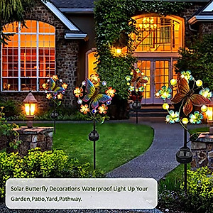 TSTGEE Solar Butterfly Lights Outdoor Yard Decorations Outdoor Flowers Solar Stake Lights Butterflies Outdoor Lights Waterproof for Garden Yard Lawn Patio Pathway(2 Pack)